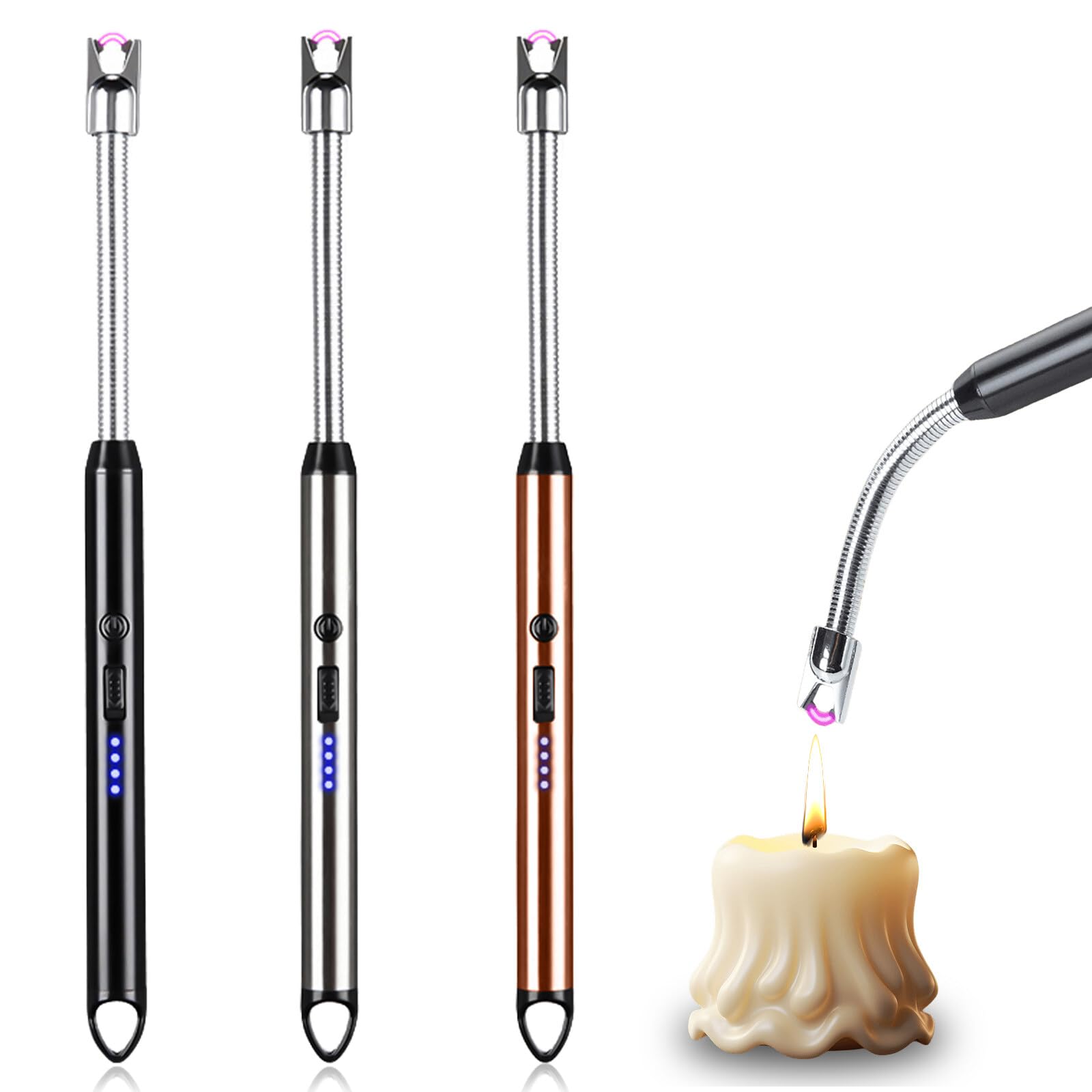 Leikurvo Set Of 3 Stick Lighters Electric Lighter Arc Lighter ...