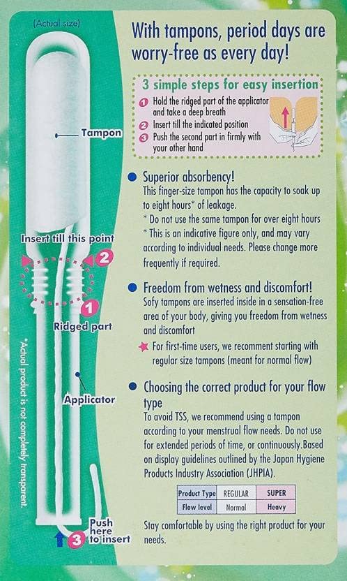 SOFY Soft Tampons - 9+9N SUPER (FOR HEAVY FLOW) Tampons (Pack of 18 ...