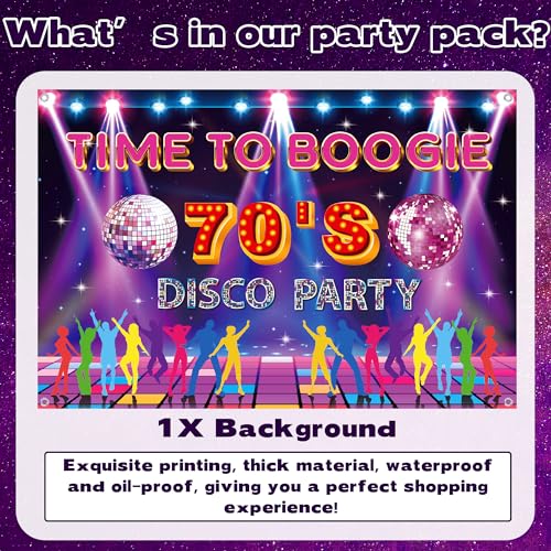 70s Disco Backdrop Banner Disco Party Decorations Supplies Scene Stage ...