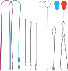 Amazon.com: 11 Pcs Loop Turner Sewing Tool Flexible Drawstring Threader ...