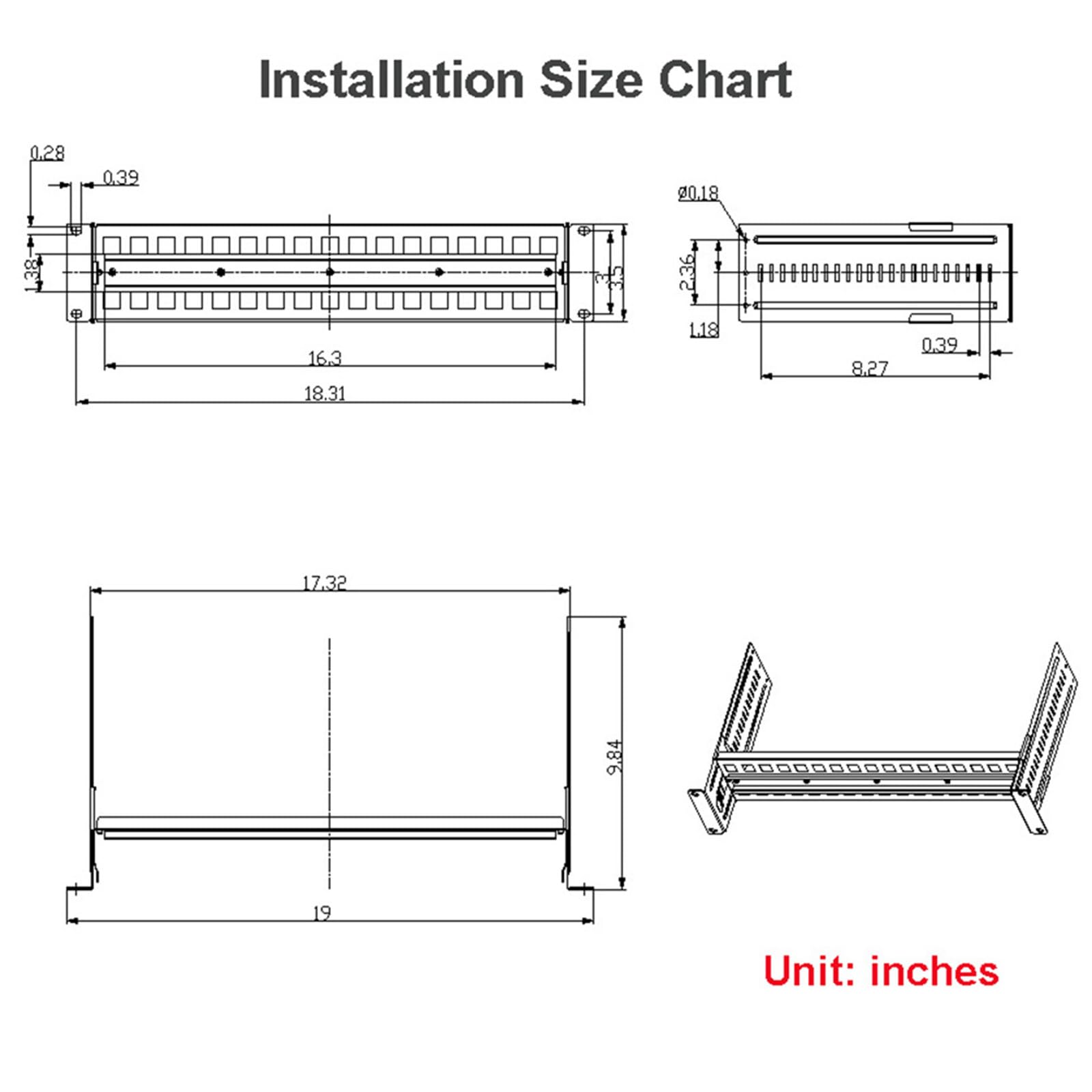 Snapklik.com : 19 Inches Adjustable Rack Mount DIN Rail Bracket For ...