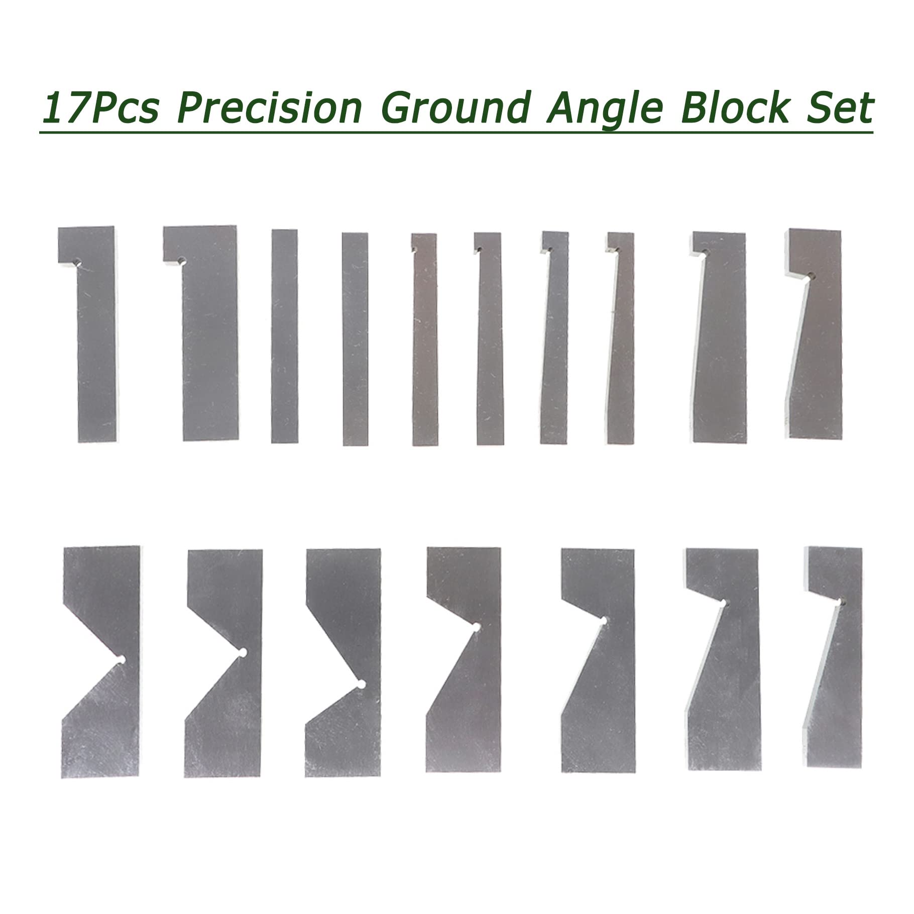 Snapklik.com : 17Pcs 1/4 To 45 Accuracy Ground Angle Block Set, 0.0003 ...