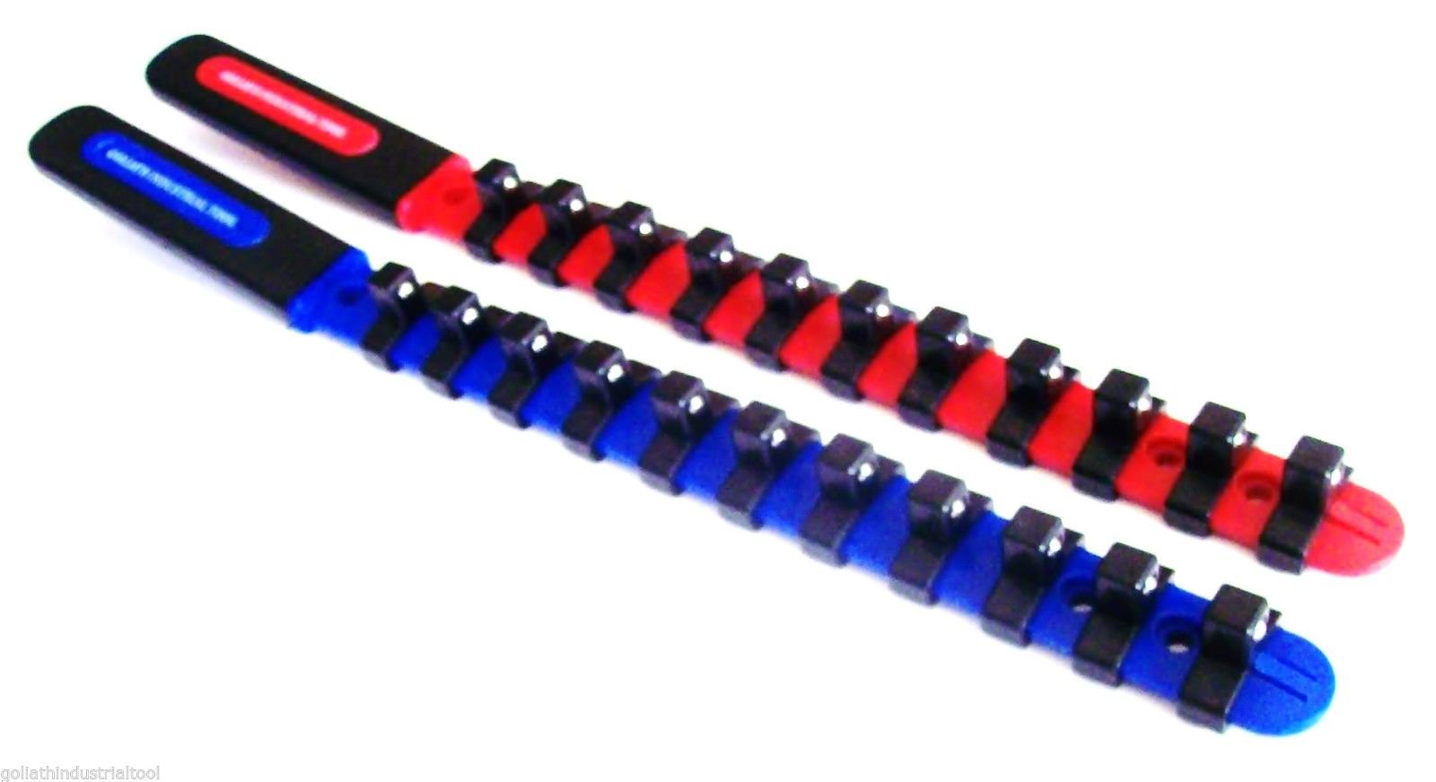 3/8 Drive ABS Plastic Socket Holder Rack Red Blue 2-Pack Goliath ...