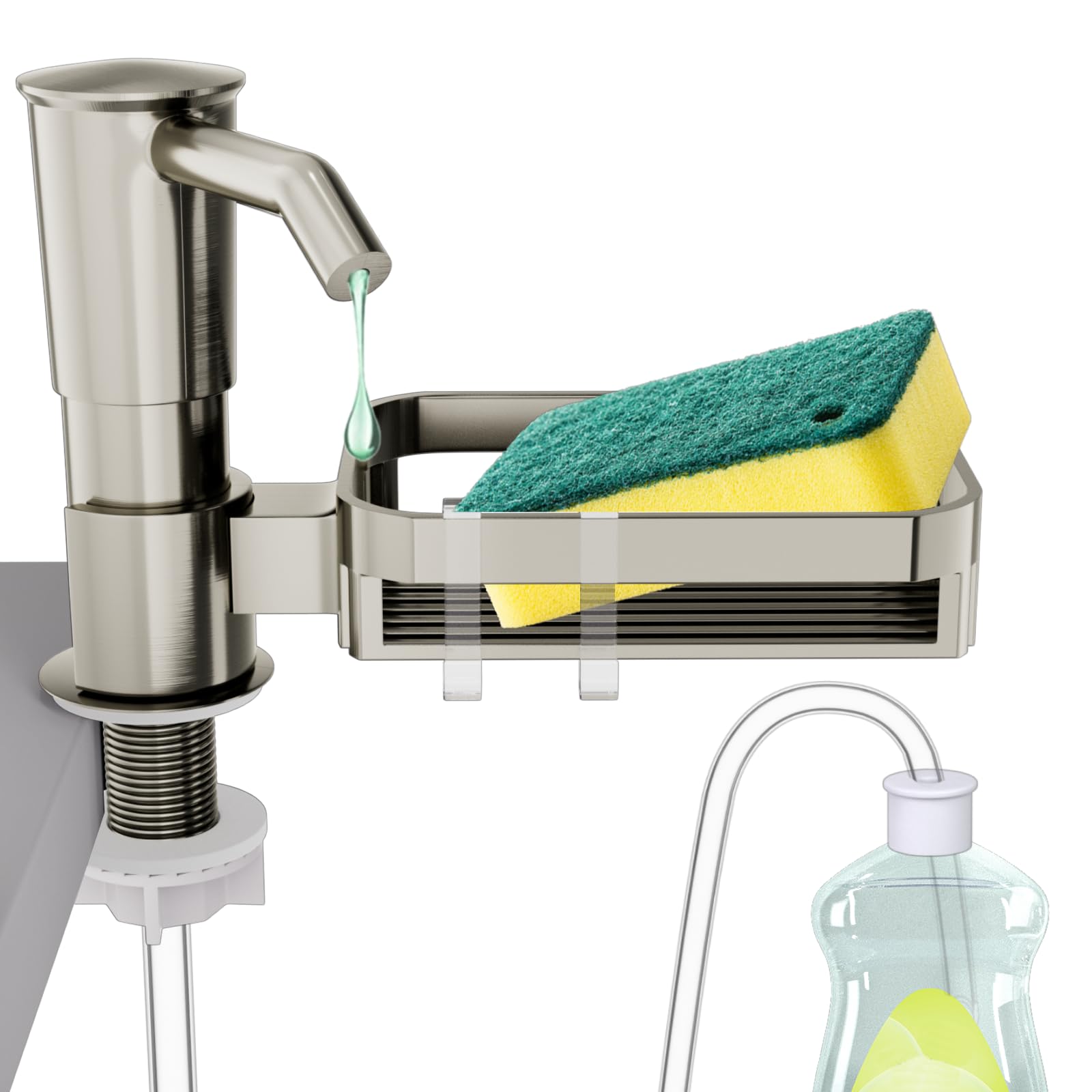 Amazon.com: KNEELISA Soap Dispenser Pump for Kitchen Sink with Sponge ...