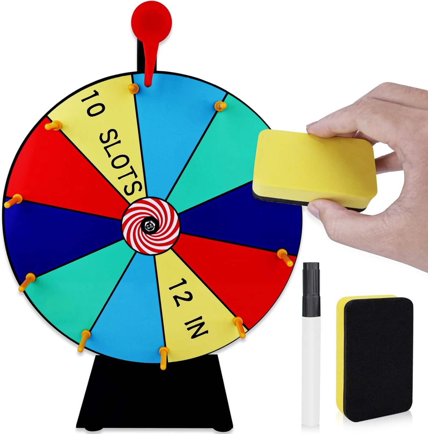Yempum 12 Inch Prize Wheel, 10 Slots Spinning Wheel Spin Wheel for ...