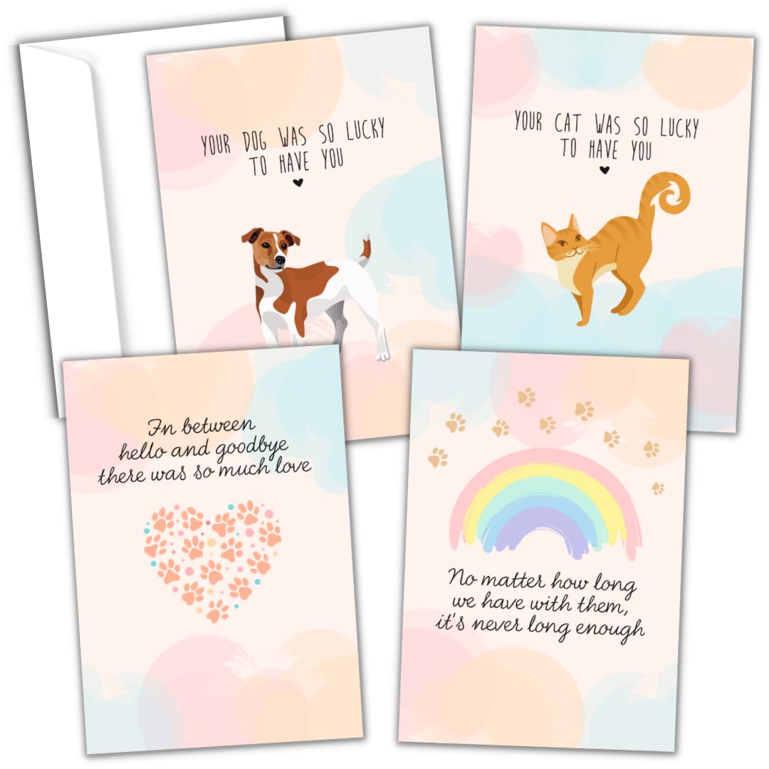 Hat Acrobat 16 Pet Sympathy Cards for Dogs, Cats with Envelopes - Pet ...