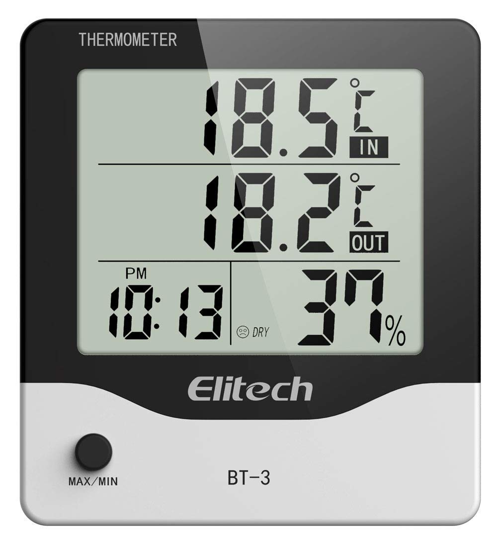 Elitech BT-3 Digital Hygrometer Thermometer Temperature and Humidity ...