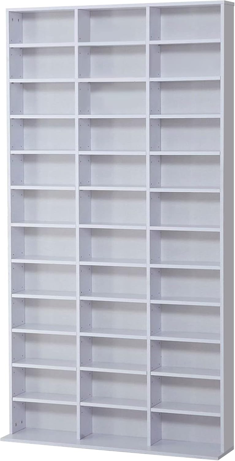 HOMCOM CD/DVD Storage Shelf Storage Unit for 1116 CDs Height-Adjustable ...