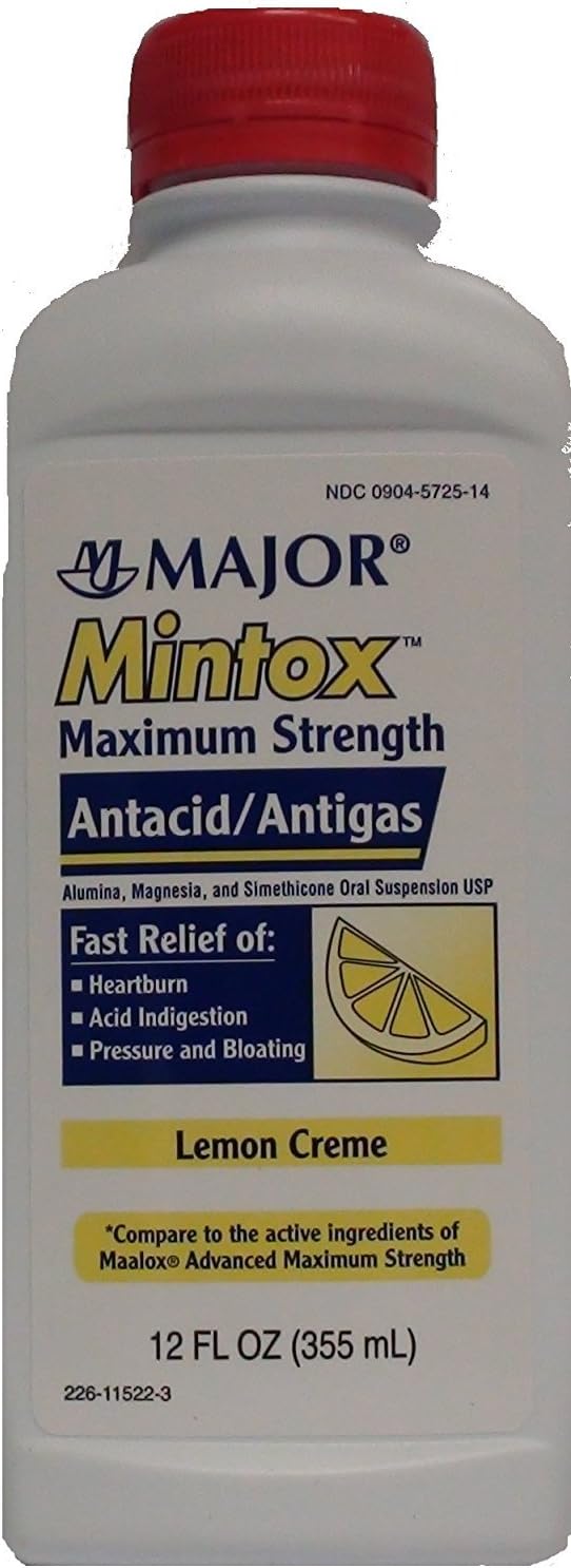 Amazon.com: MAJOR Mintox Maximum Strength Antacid/Antigas for Fast ...