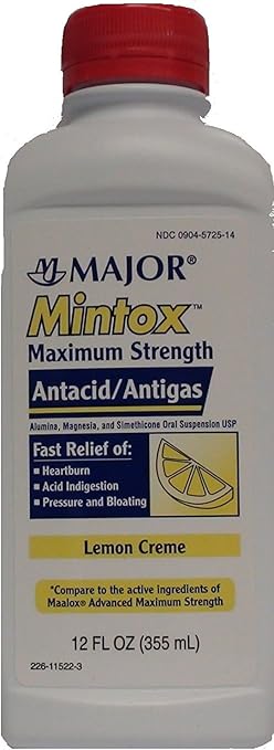 Amazon.com: MAJOR Mintox Maximum Strength Antacid/Antigas for Fast ...