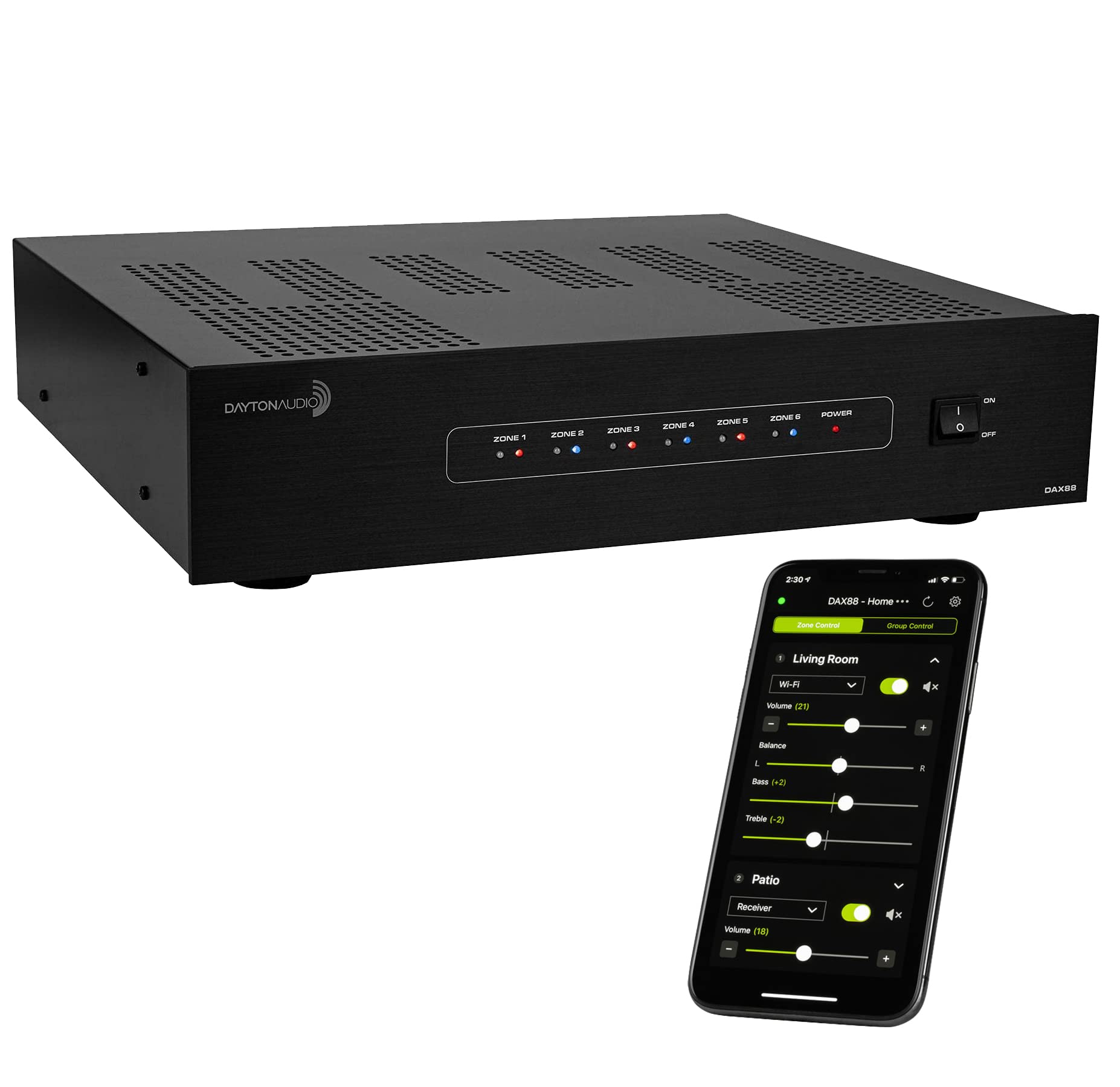 Buy Dayton Audio DAX88 8-Source 8-Zone Bridgeable Distributed Audio ...