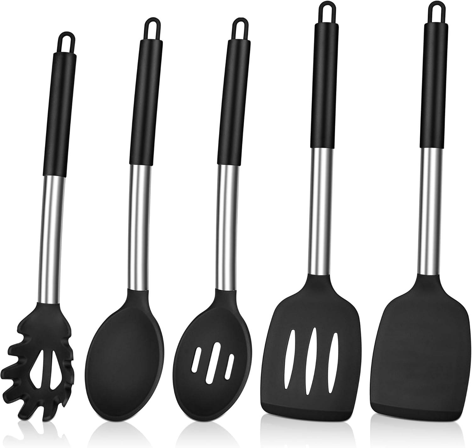 Herogo Kitchen Utensils Set, 5 Pieces Silicone Cooking Utensil with ...