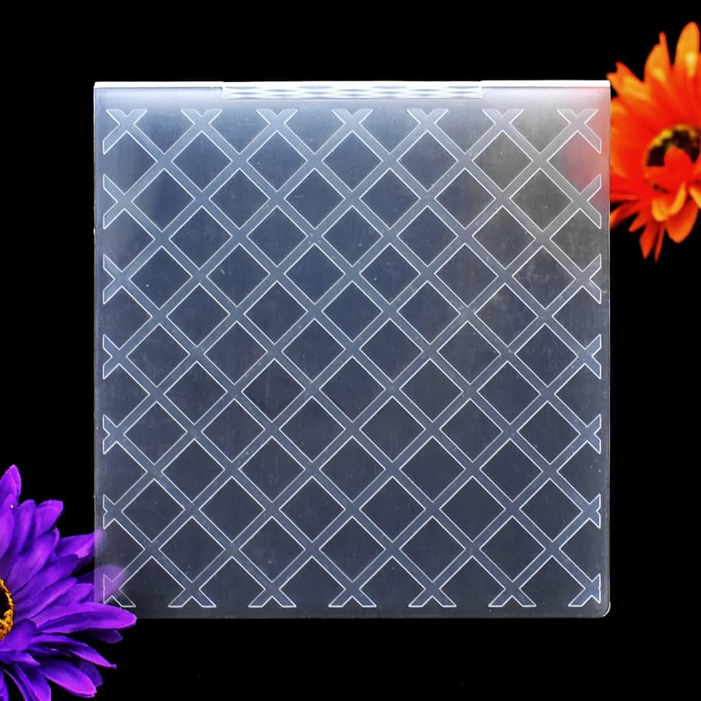 Amazon.com: Kwan Crafts Lattice Background Plastic Embossing Folders ...