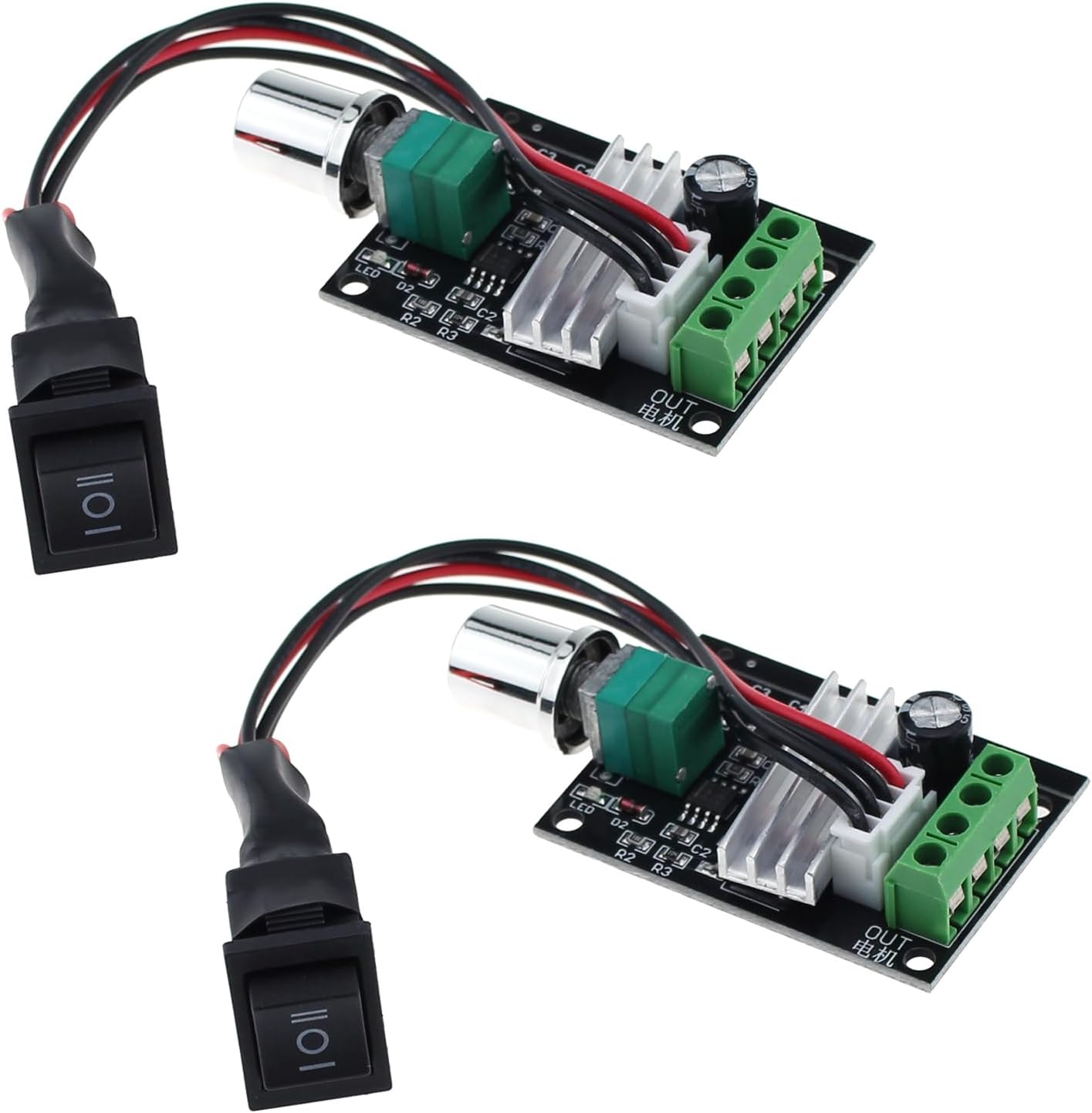 MTQY 2PCS DC Motor Speed Controller PWM 6V 12V 24V 28V 3A 1203BB Speed ...