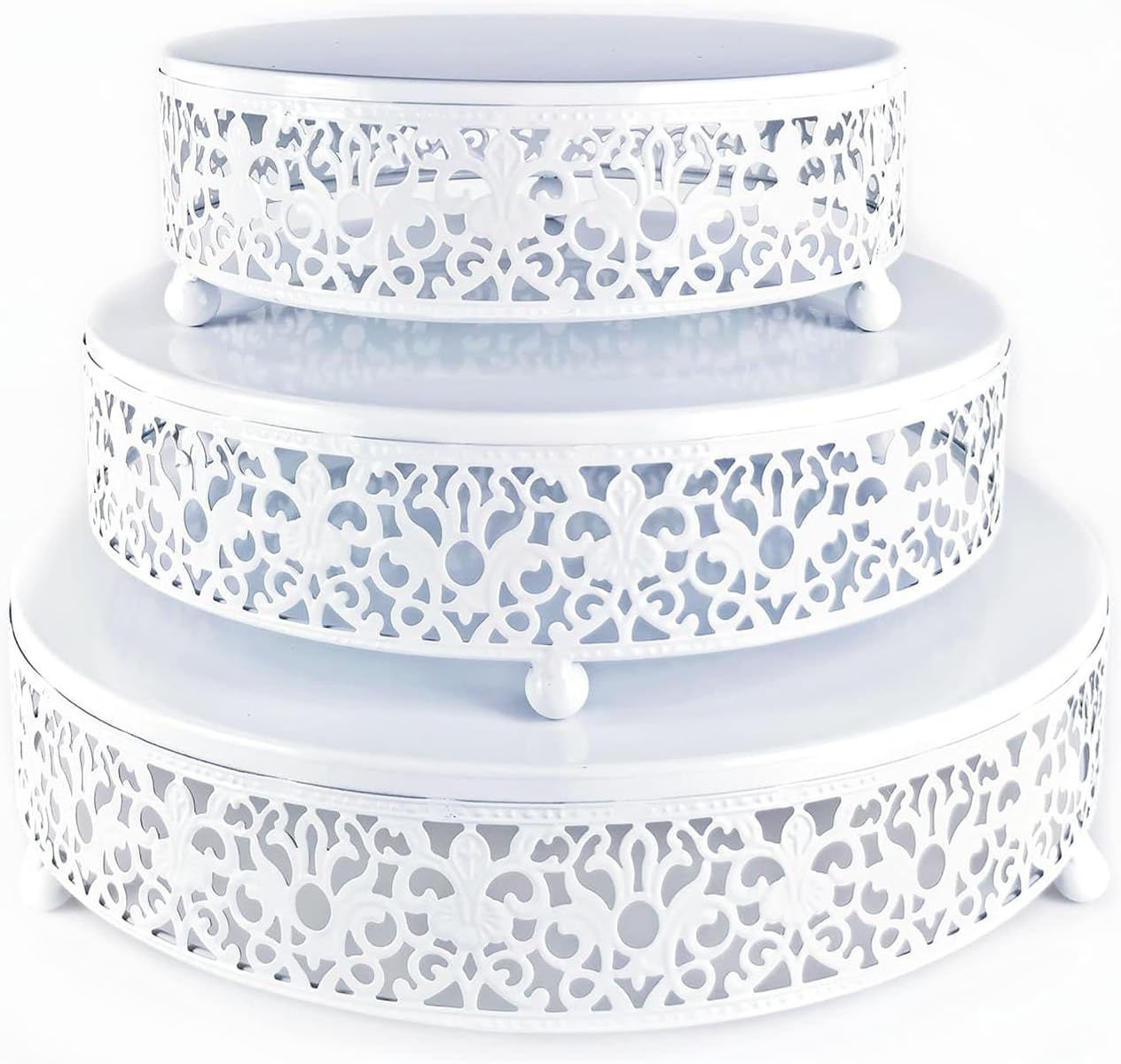 Eidoct 3-Piece Cake Stand Set Round Metal Cake Stands, Dessert Display ...