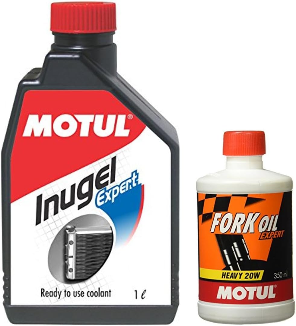 Motul Inugel Expert Coolant (1 L) & Motul SP001 Fork Oil Expert 20W For ...