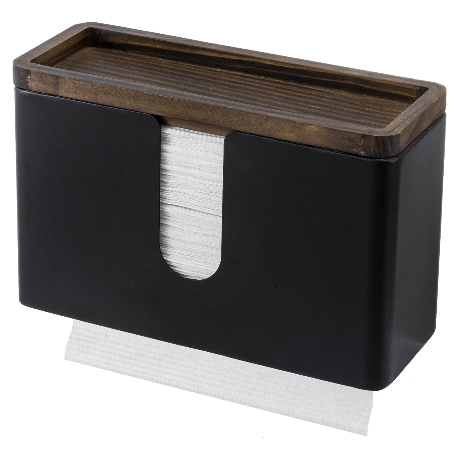 MyGift Deluxe Modern Matte Black Metal Folded Commercial Paper Towel ...