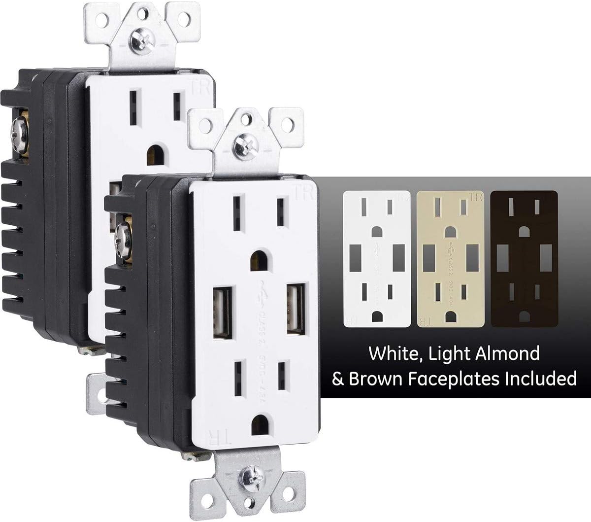 Amazon.com: GE UltraPro Dual USB Outlet, 2 Pack, Wall Receptacle ...