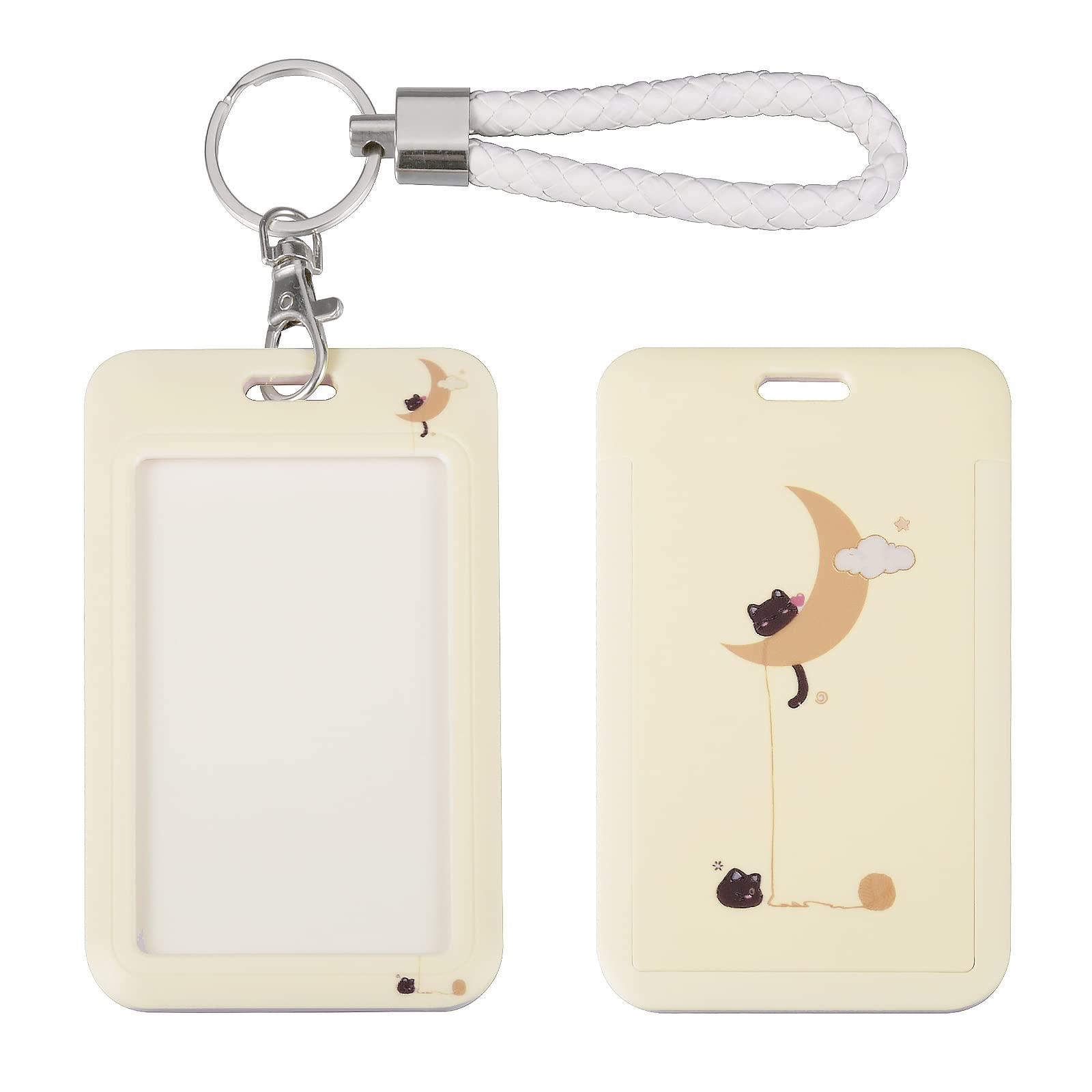 Amazon.com : SHININGEYES ID Card Badge Holder Key Chain with Metal ...