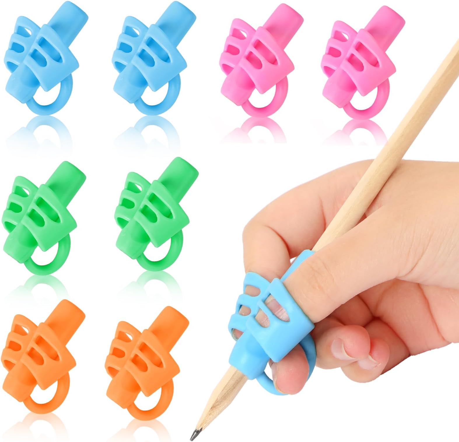 SANNIX 8 Pack Pencil Grips for Kids Handwriting, Pencil Holder Grip ...