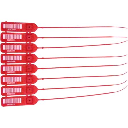Amazon.com: Red Pull-Tight Barcode Security Seals 8'', 100 Seals ...
