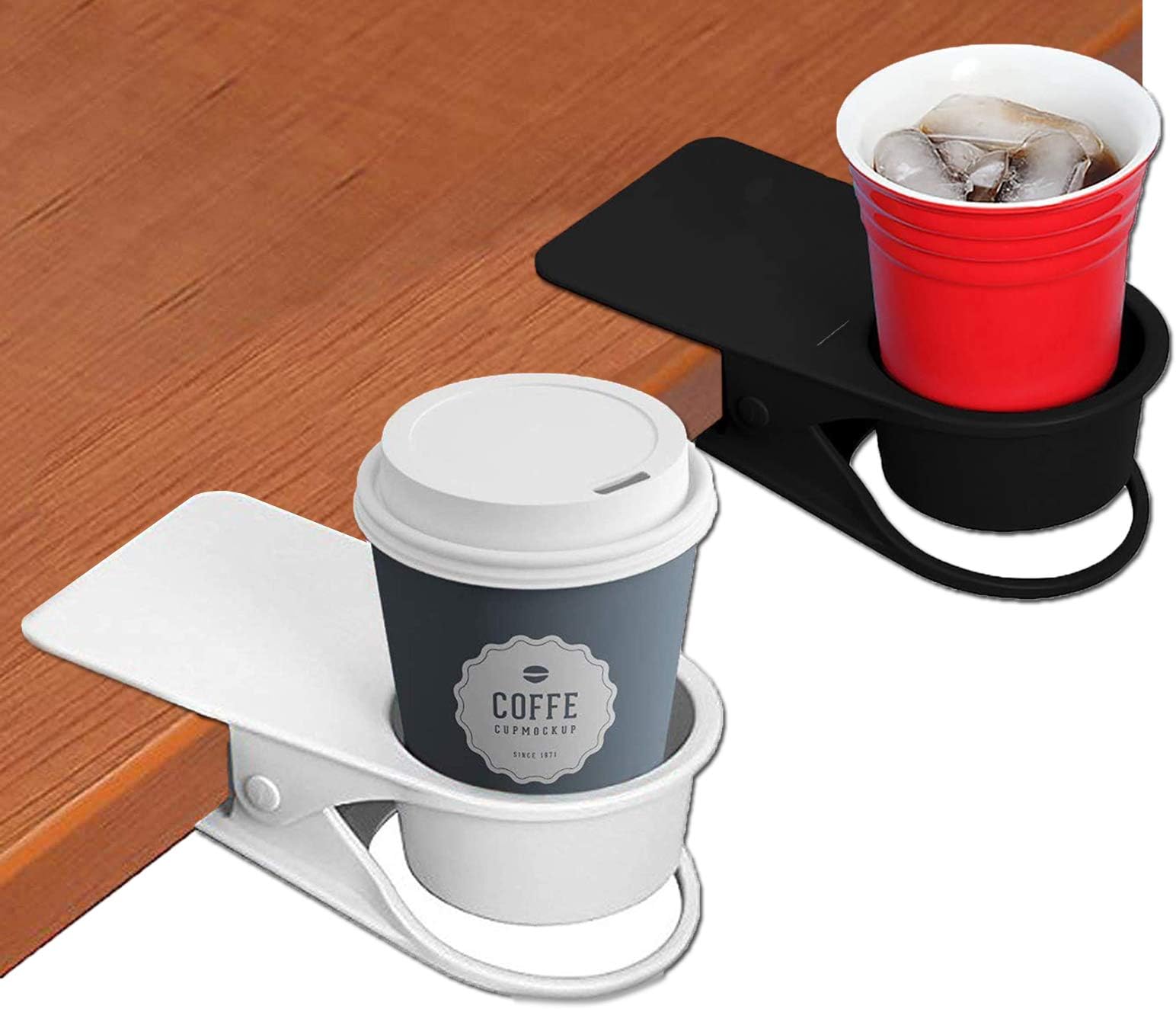Amazon.com: supercope Cup Holder Clip- Table Desk Side Bottle Cup Stand ...