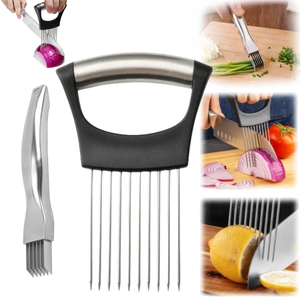 Amazon.com: Stainless Steel Onion Slice Holder with Shred Silk The ...