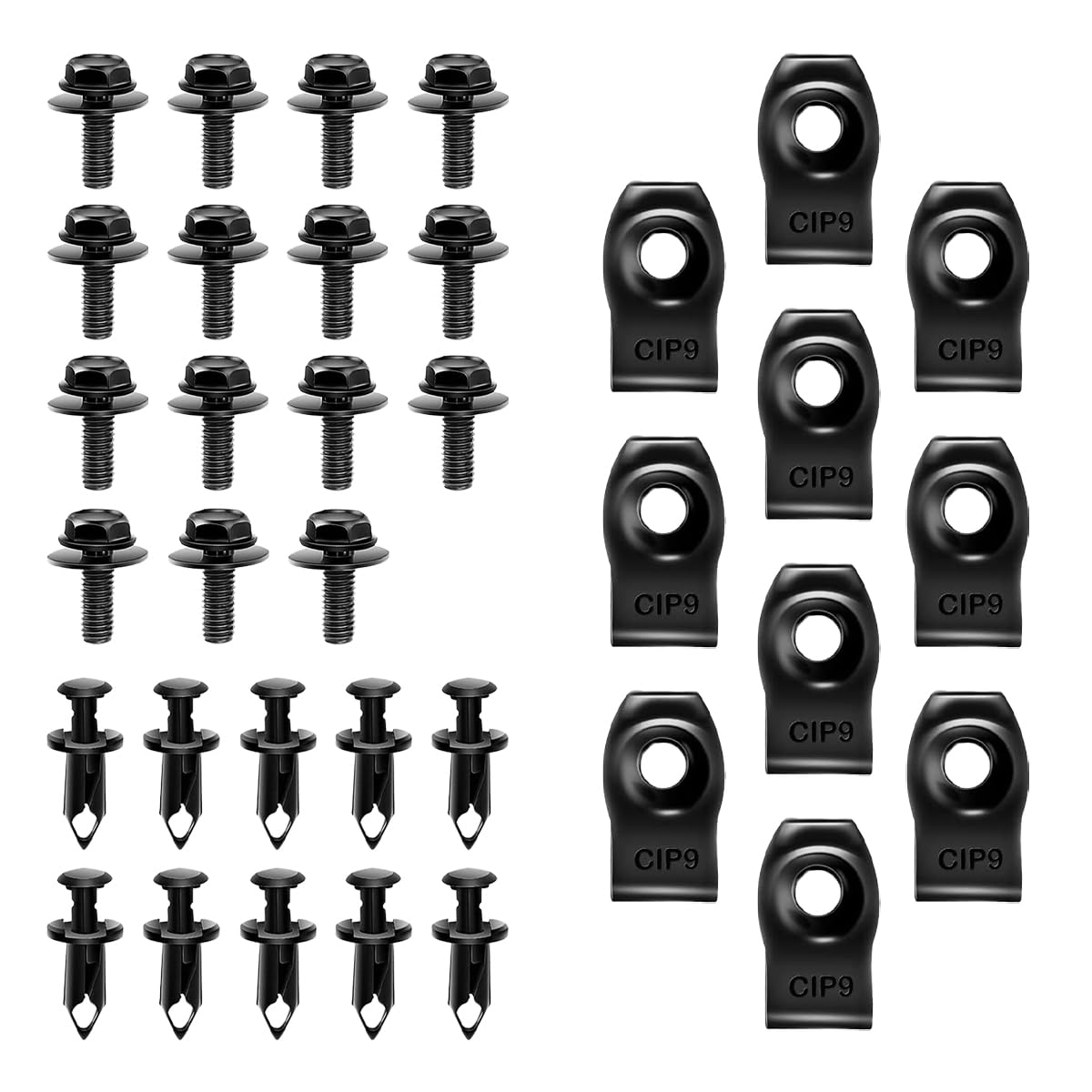 Amazon.com: 35PCS Car Body Bolts & Extruded U-Nuts Clips Kit - Bumper ...