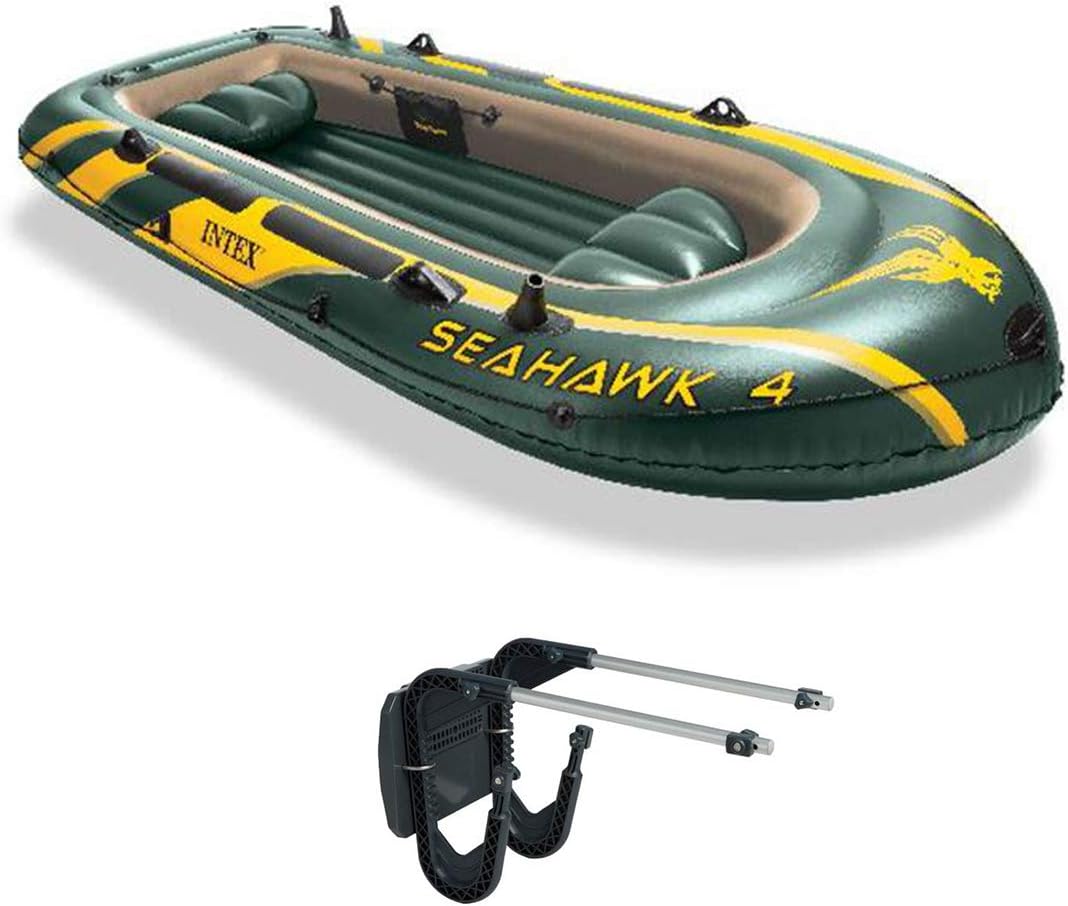 Amazon.com : Intex Seahawk 4 Inflatable Boat Set + Oars/Pump/Motor ...