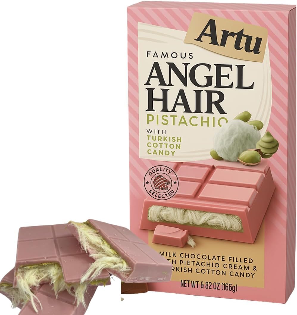 Amazon.com : Dubai Chocolate Angel Hair Bar 165g – Turkish Raspberry ...
