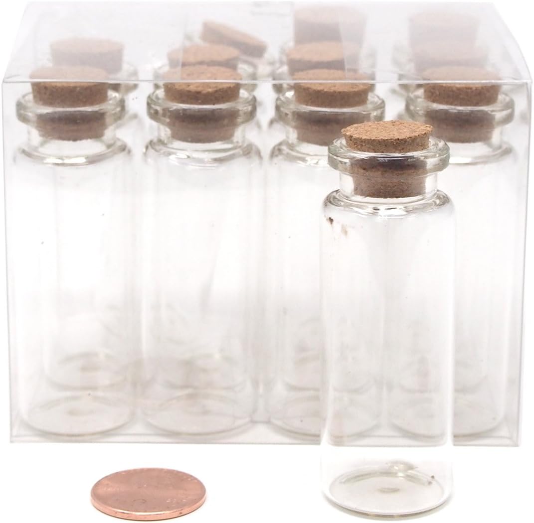 Amazon.com: Homeford Mini Corked Glass Tube Vial Bottles, 2-1/2-inch ...