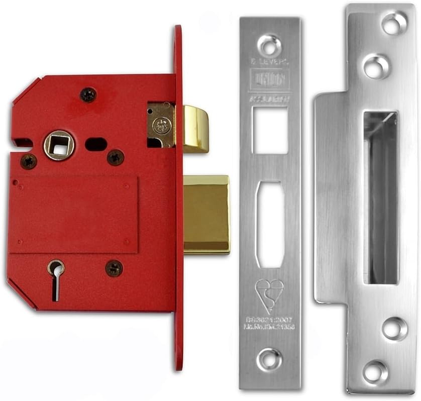 Union Locks Strongbolt 2200S BS 5-Lever Mortice Sash Lock 68mm - Satin ...