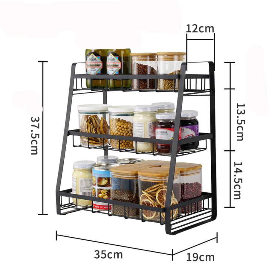Haimusan 3-Tier Spice Racks, Kitchen Counter top Spice Rack Organizer ...