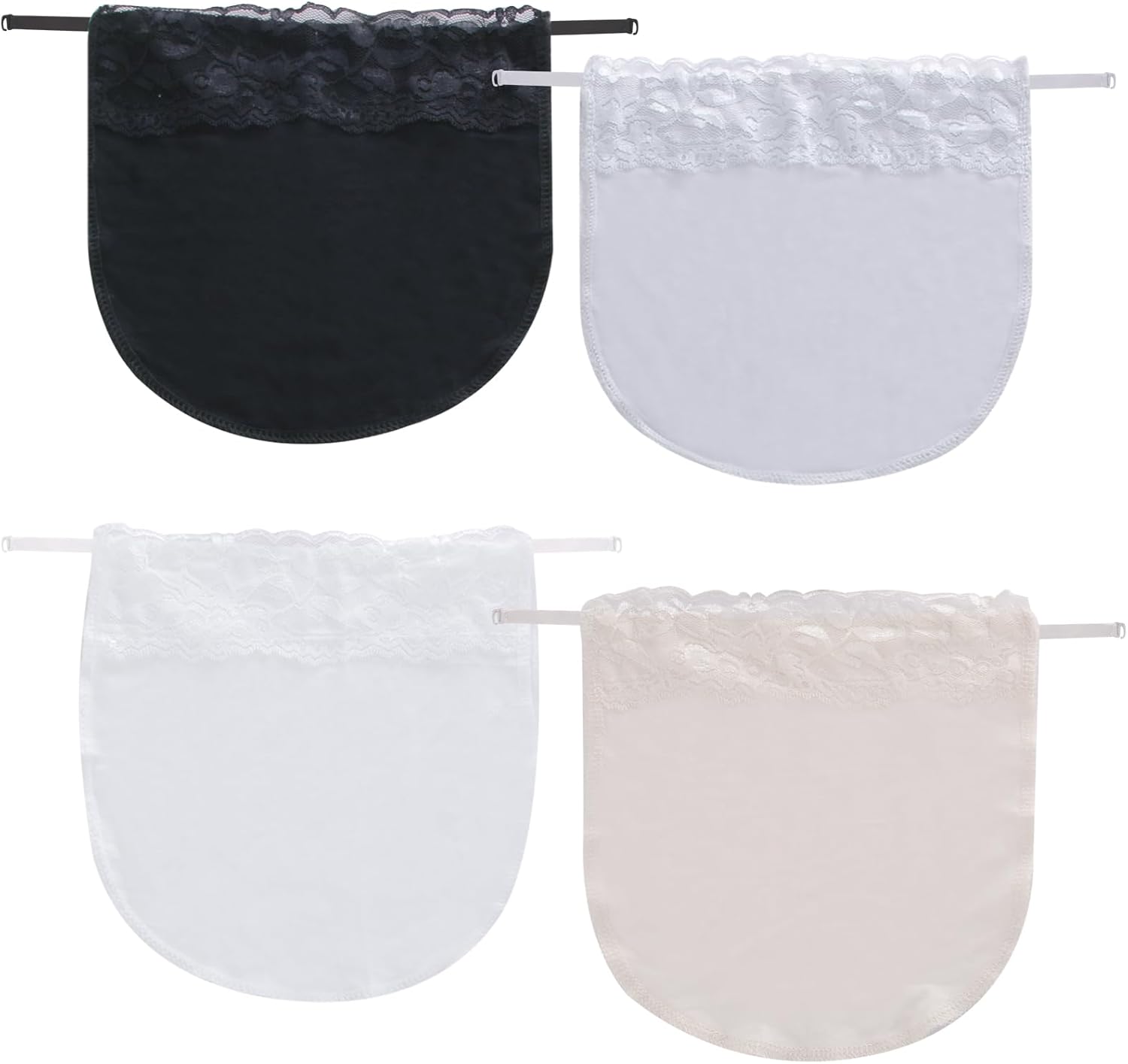 4pcs Lady Clip-On Mock Camisole Bra, Modesty Panels Inserts for Low Cut ...