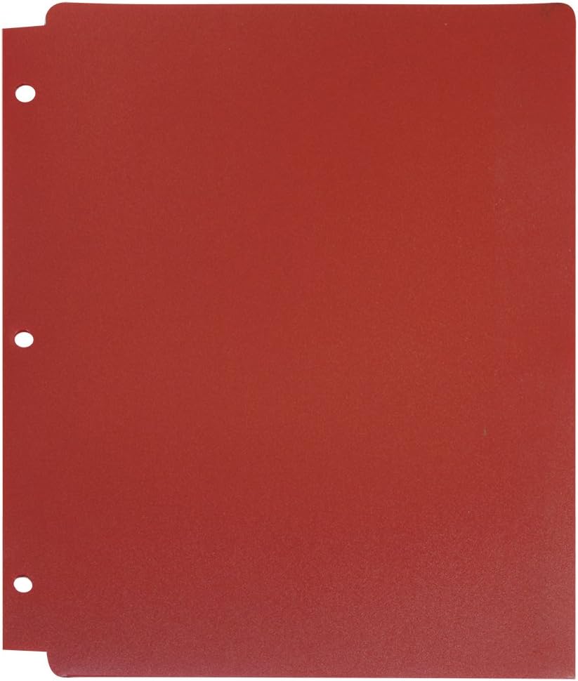 Amazon.com : Storex Poly Pocket Folders, 3-Hole Punched, 5 Pack, Red ...