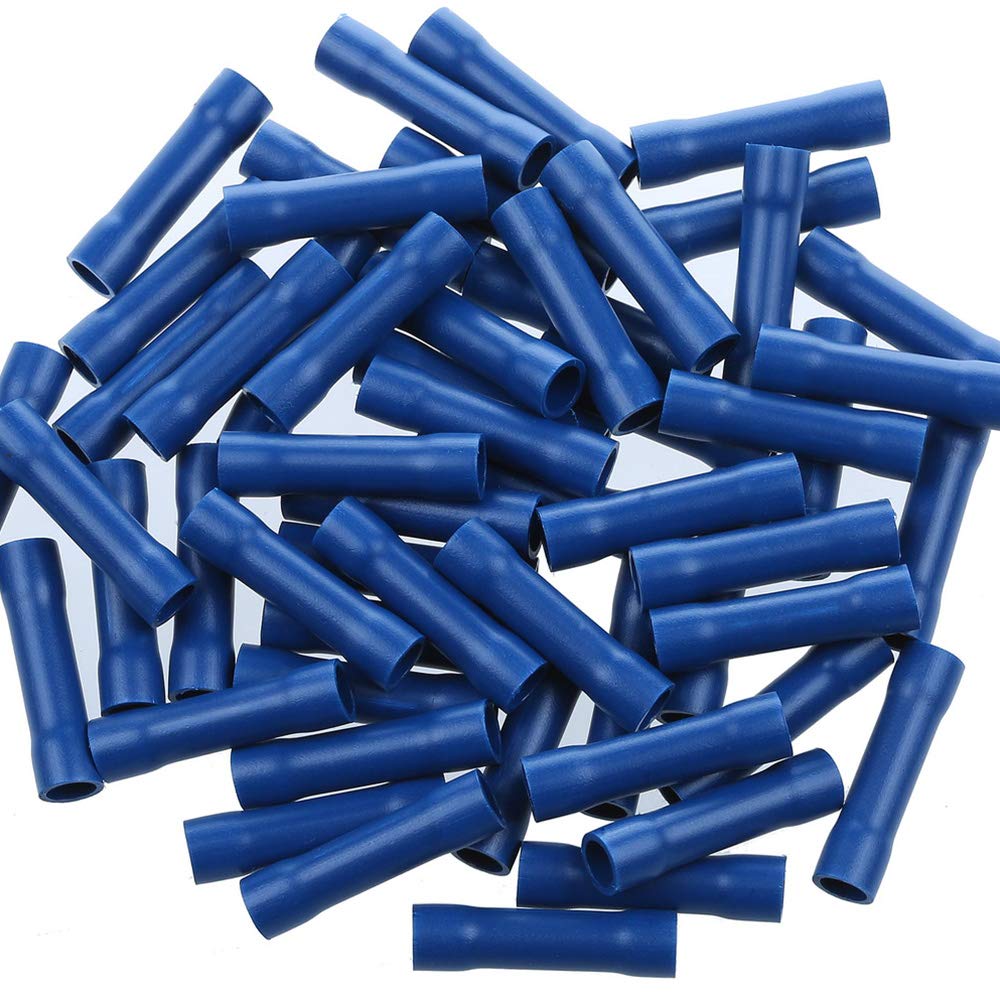 Snapklik.com : AIRIC Blue Butt Connectors Crimp 200pcs 16-14AWG Butt ...