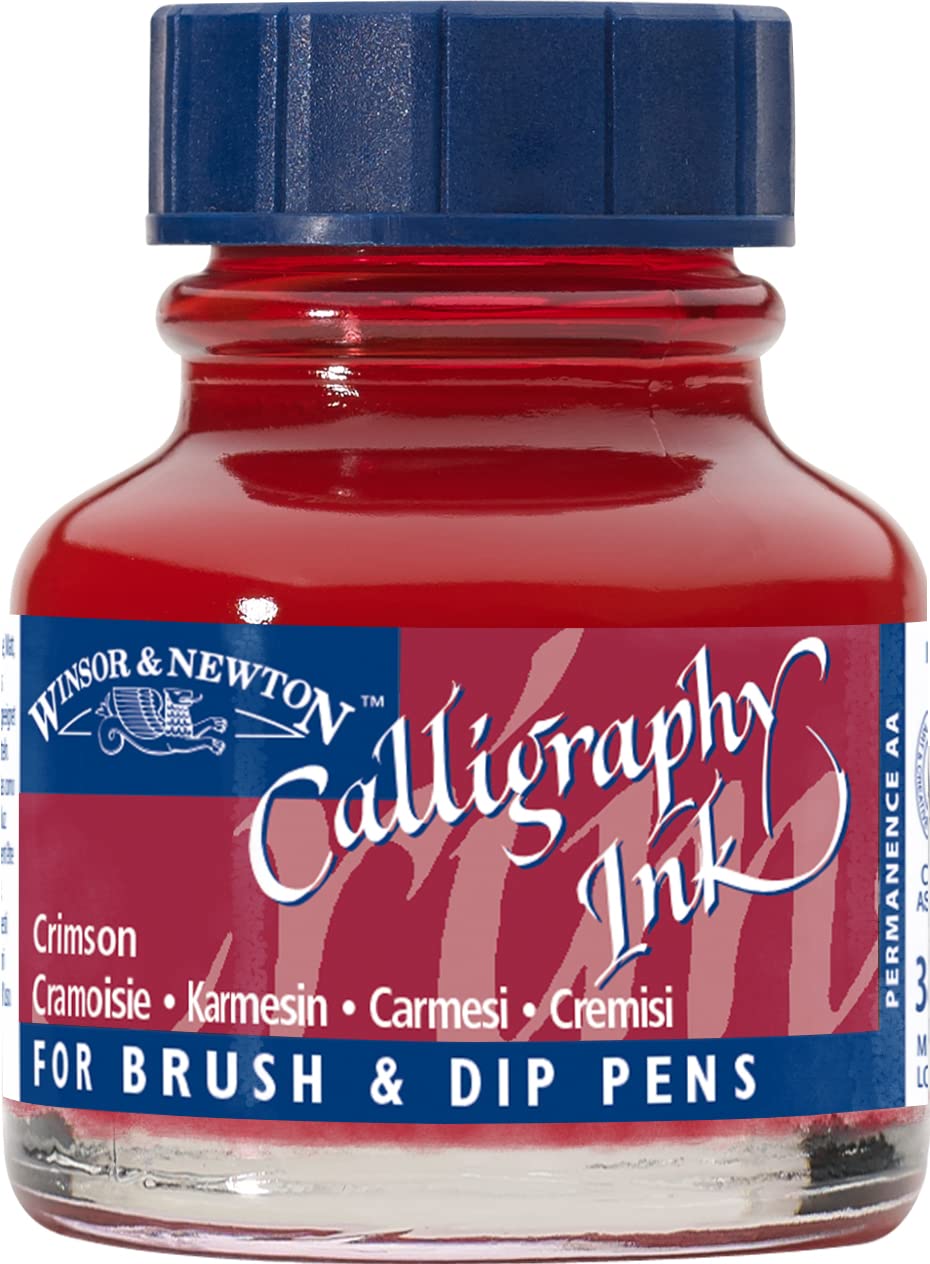 Winsor & Newton Calligraphy Ink Bottle, 30 ml - Crimson , 1111203 ...