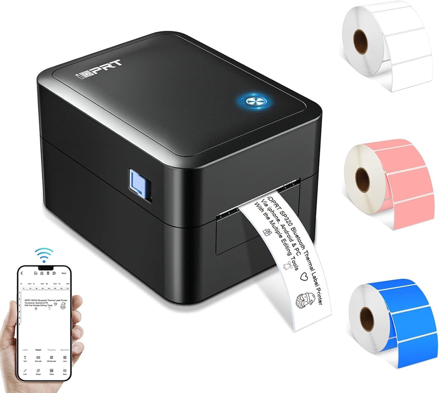 Amazon.com : iDPRT Bluetooth Label Printer & 2.28” × 1.18” Three Colors ...
