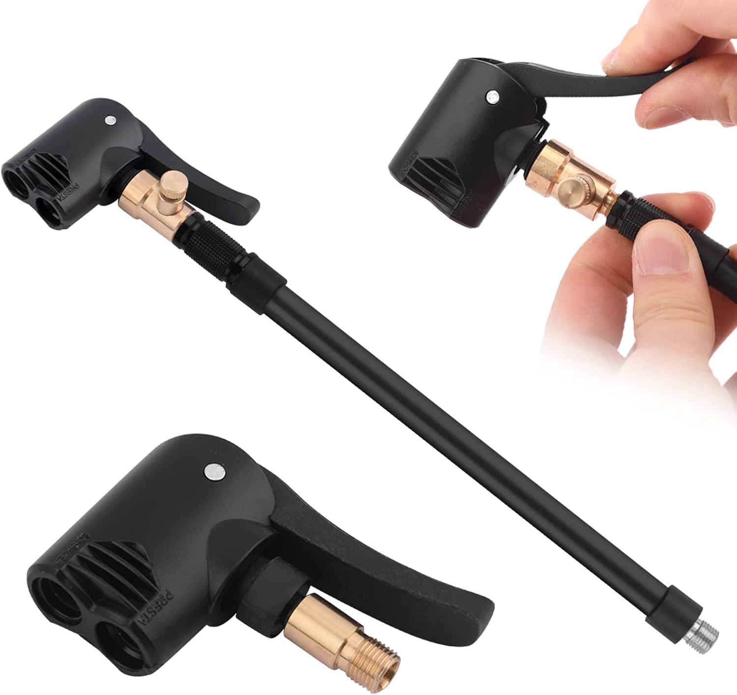 Hahhhha 2 Pcs Tire Air Chucks, Brass Tyre Valve Air Pump Clip with 16CM ...