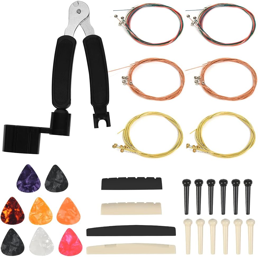 55 Pcs Acoustic Guitar String Accessories Set, Acoustic Guitar Strings ...