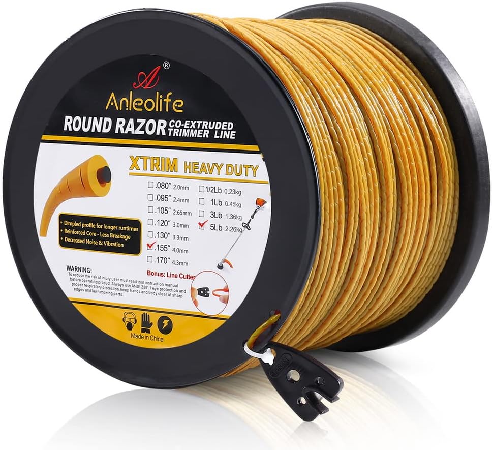 Amazon.com : Rotary 9594 Round Trimmer Line .155" x 21" High Wheel ...