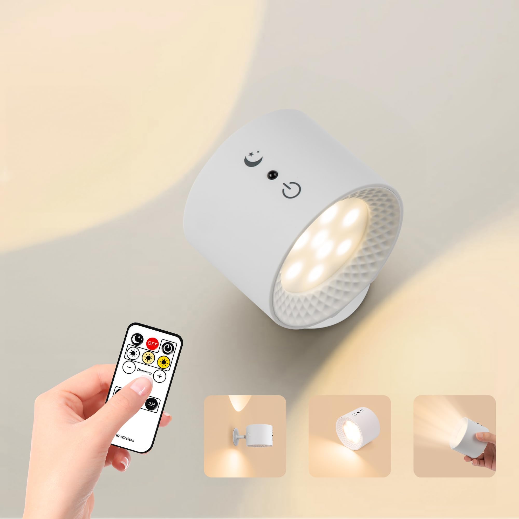 Applique Murale Intérieure, Lampe de Chevet Sans Fil Tactile LED avec ...