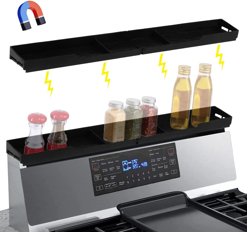 Amazon.com: Magnetic Stove Top Shelf Spice Rack Organizer - Adjustable ...