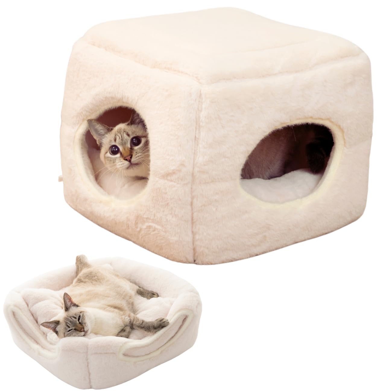 Amazon | KeyTAIL ペットハウス 猫 ベッド 暖かい 2WAY キューブ型 ソファー | KeyTAIL | ハウス 通販