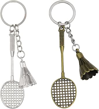 xuanhang 2 Pack Set Badminton Racket Keychain for Women Men,Badminton ...