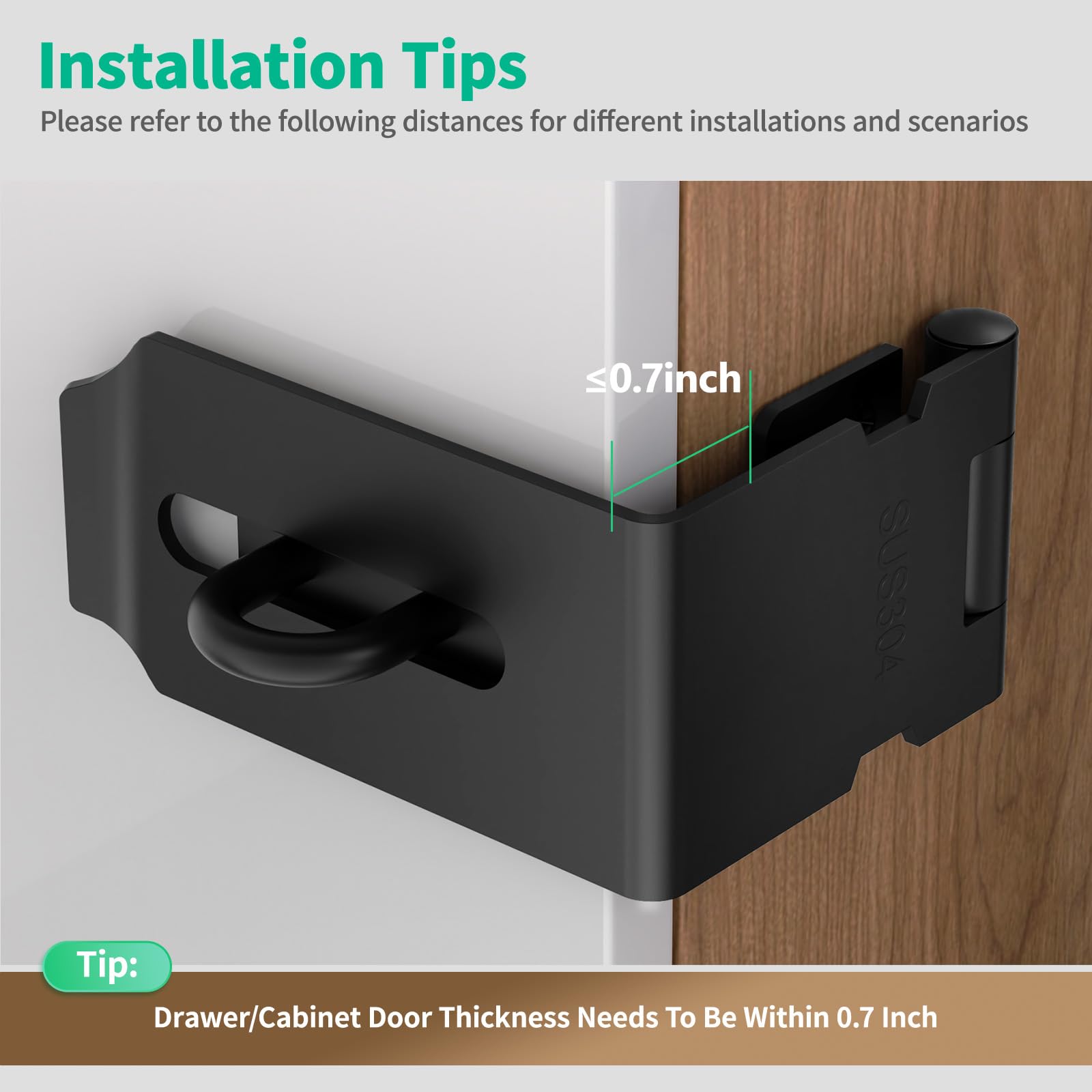 Snapklik.com : YogePote 90 Degree Hasp Latch, Heavy Duty 304 Stainless ...