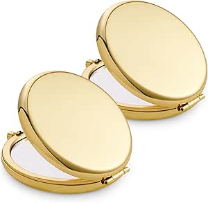 Amazon.com: Compact Mirror for Purse, Metal Round Shell, Double-Sided ...