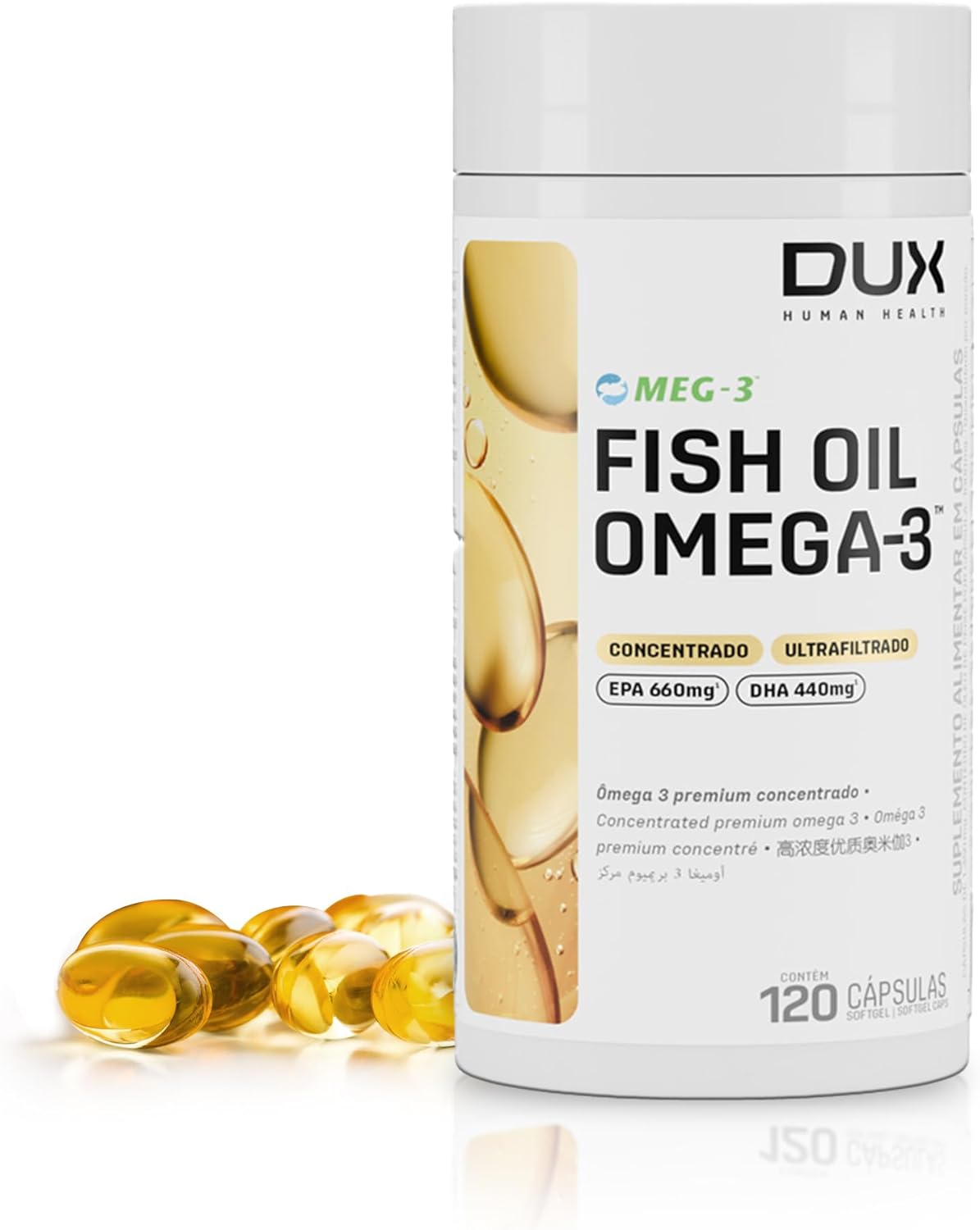Fish Oil Omega 3 - Óleo De Peixe - 120 Cápsulas Dux | Amazon.com.br