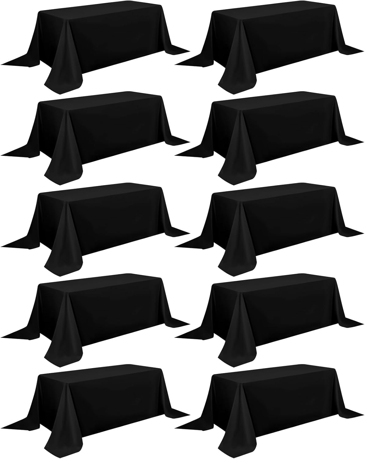 Amazon.com: 10 Packs Black Polyester Tablecloth 90 x 156 inch Rectangle ...