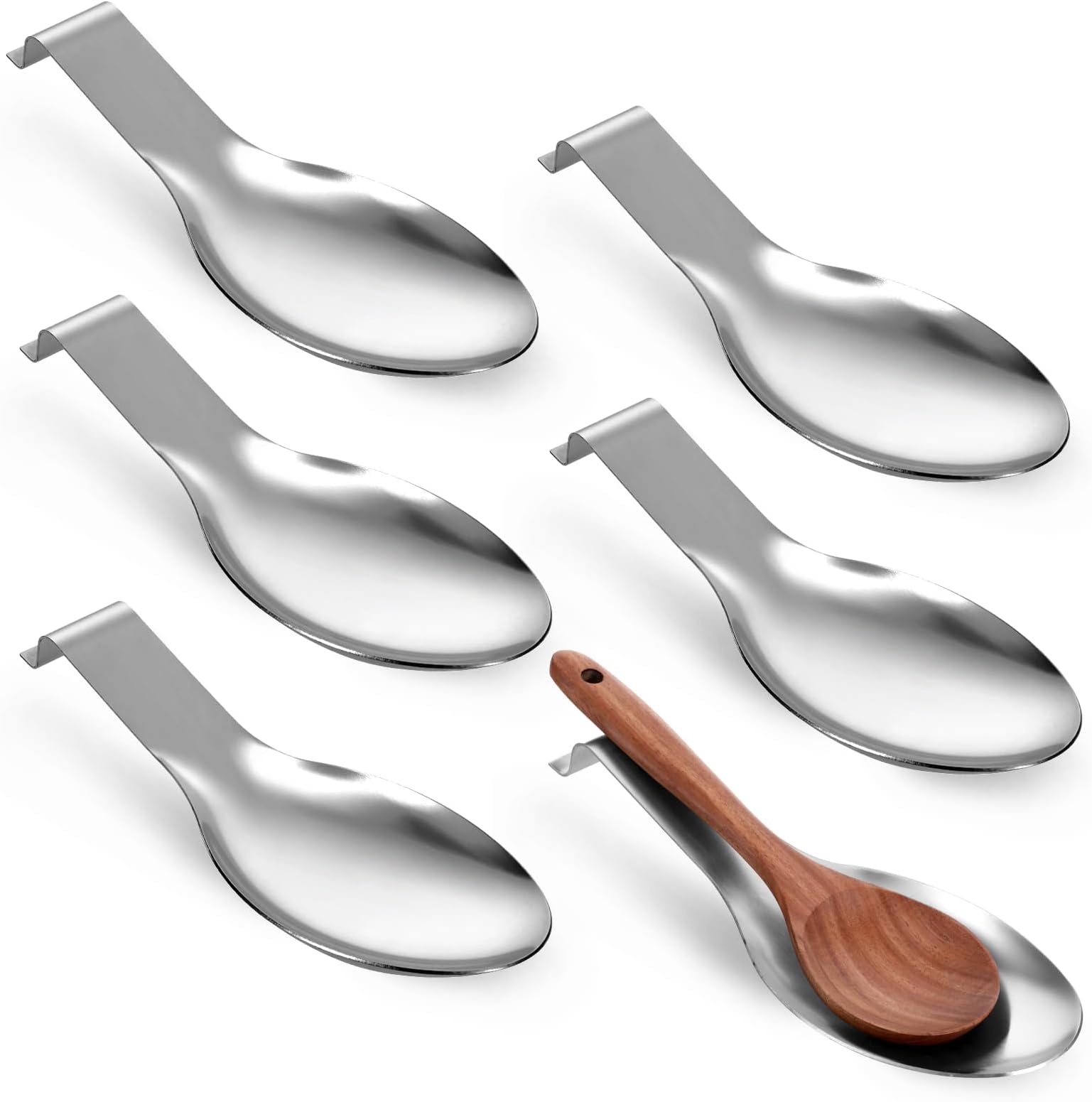 Amazon.com: 6 Pcs Stainless Steel Spoon Rest Large Size Spoon Ladle ...
